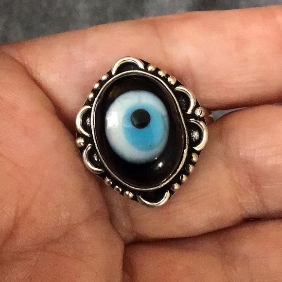 Artisan | Jewelry | New Artisan Silver Botswana Agate Ring Evil Eye ...